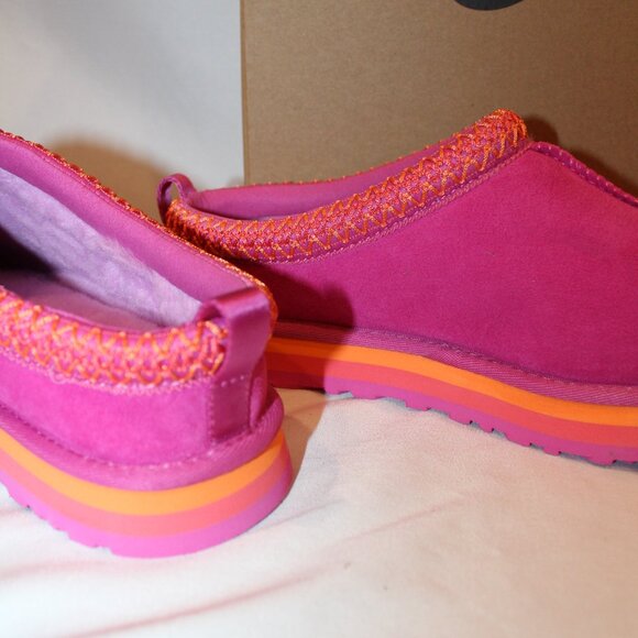 UGG | Shoes | Nib Ugg Tazz Platform Suede Shearling Lined Slippers Pink ...